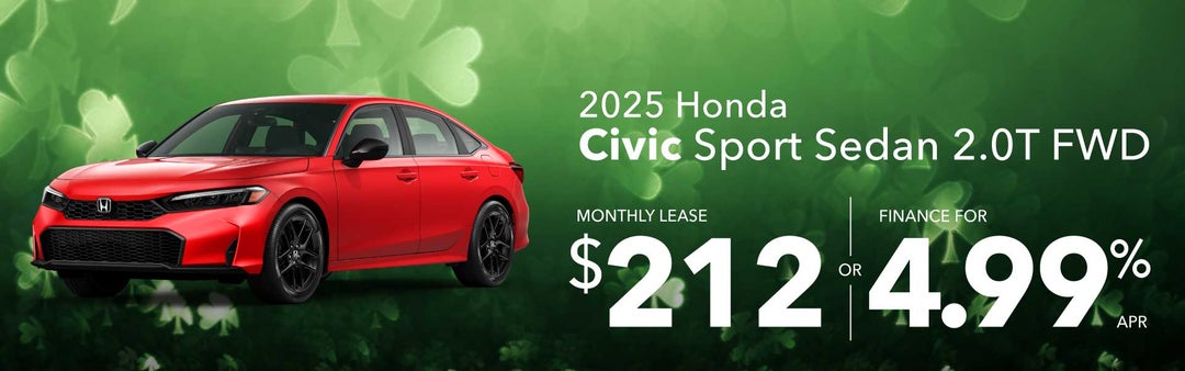 2025 Honda Civic Lease Deal [$212/mo. for 36 Months]